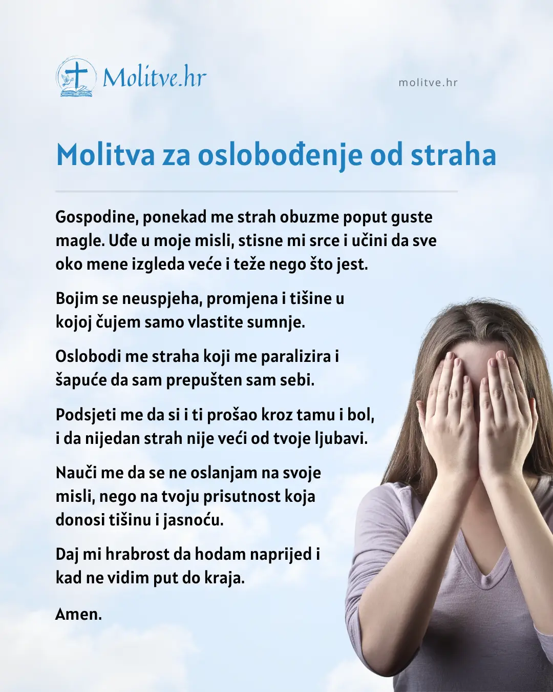 Molitva za oslobođenje od straha - predaj sve Bogu